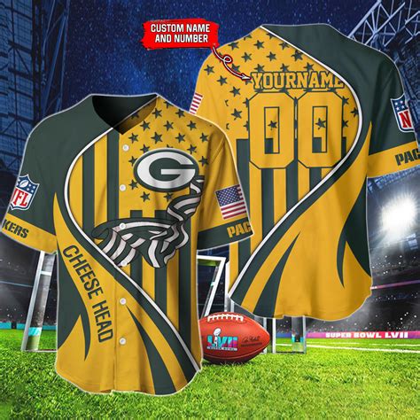 Green Bay Packers Personalized Baseball Jersey Bg870 Sportique Shop