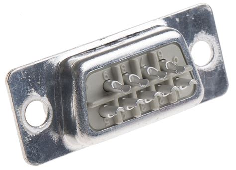 09670094715 Harting 9 Way Panel Mount D Sub Connector Socket 2 77mm Pitch Rs
