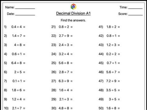 Decimal Operations Worksheets