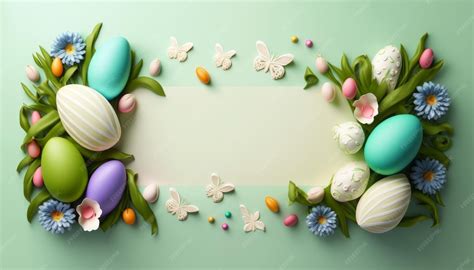 Premium Photo Easter Poster Background Template With Easter Generative Ai