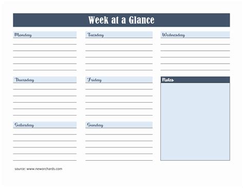 Free Word Weekly Planner Templates