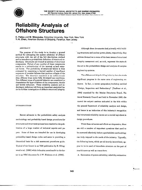 Pdf Reliability Analysis Of Offshore Structures Dokumentips