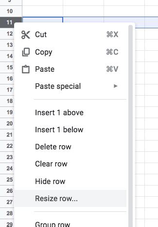 How Do I Change The Cell Height In Sheets To Make Larger Cells For A Form Google Docs Editors
