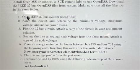 Install Opendss Or Connect To Sce Remote Labs To Use