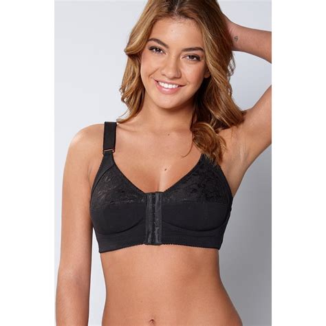 Studio Non Wired Front Fastening Bra With Lace Detail Underwire