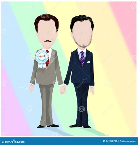 Decorative Artistic Illustration Of A Same Sex Pair Holding Hands On A
