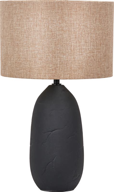Erika Black Vintage Textured Ceramic Table Lamp Furniture Edit
