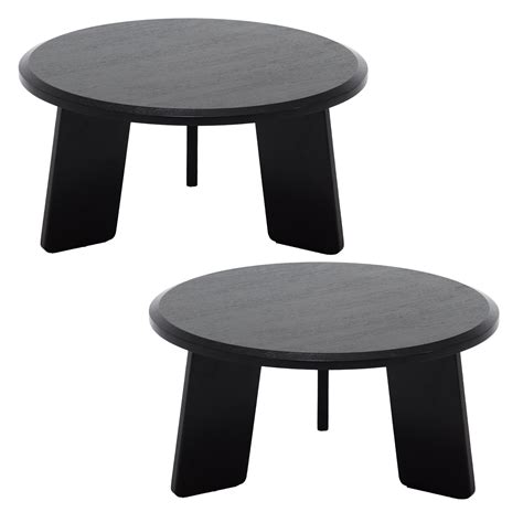 Ivy Bronx Mid Century Modern Coffee Table Set Of 2 Wood Living Room