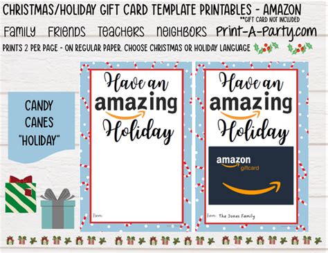 Amazon Christmas Holiday T Card Printable Dress Up Your Amazon
