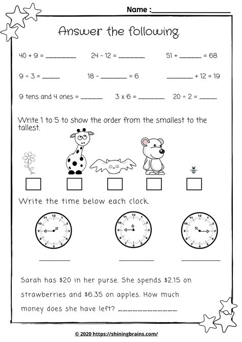 Year1 Math Worksheet Year1 And Year2 Mental Maths