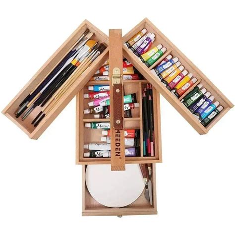 Wooden Art Supply Storage Box Artist Supplies Storage Artist Storage