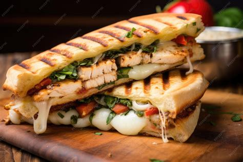 Premium Ai Image Closeup Of A Grilled Panini Sandwich