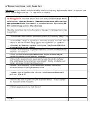 AP Biology Exam Review Unit Study Card Creation Guide Course Hero