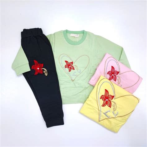 خرید و قیمت بلوز شلوار دخترانه طرح قلب جنس پنبه درجه یک سایز 40 تا 65