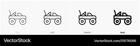 Car Toy Icon Thin Light Regular And Bold Style Vector Image