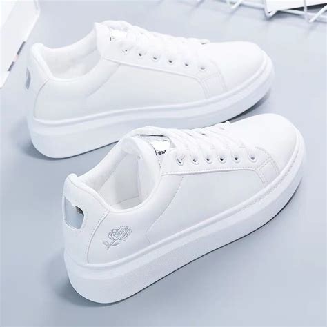 Solid Leather Gold Floral Chunky Sneakers Casual S Grandado