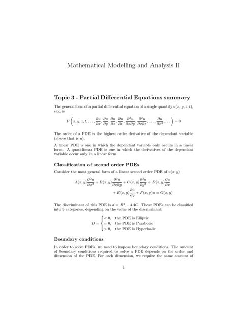 Topic 3 Summary Pdf Partial Differential Equation Differential