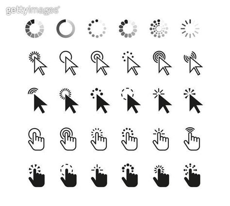 Pointer Click Cursor Icon Web Outline Pictogram Cursors Arrow