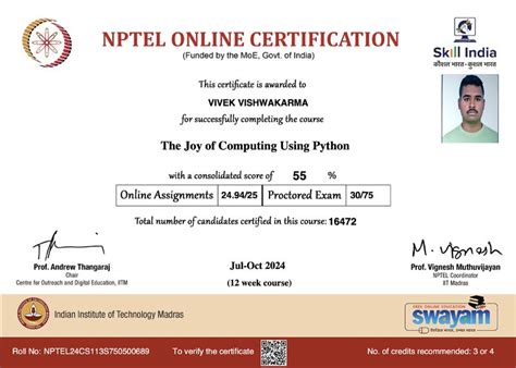 Vivek Vishwakarma On Linkedin Nptel Pythonprogramming