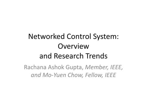 Ppt Networked Control System Overview And Research Trends Powerpoint Presentation Id 1959910