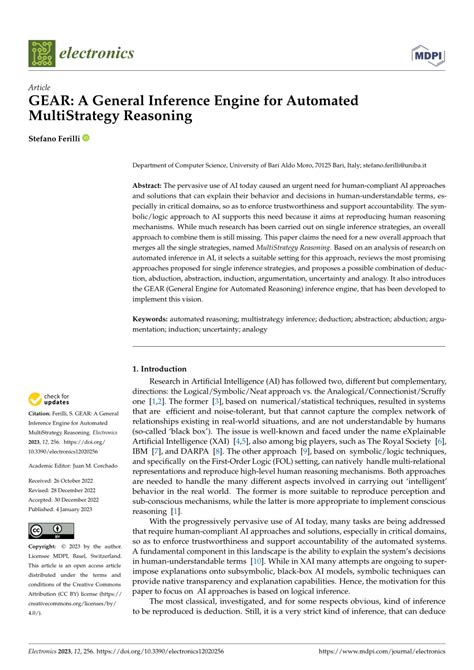 Pdf Gear A General Inference Engine For Automated Multistrategy Reasoning