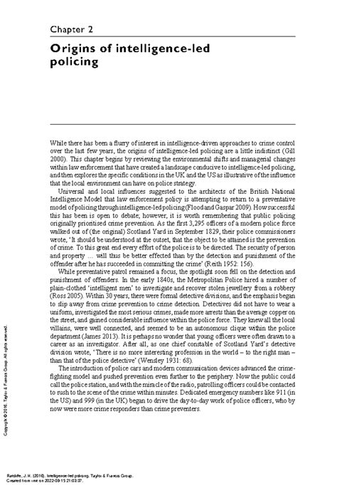 intelligence led policing 2 origins of intelligence led policing chapter 2 origins of