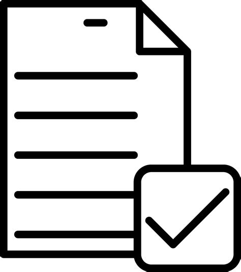 Check Document Paper Icon In Line Art 25055190 Vector Art At Vecteezy