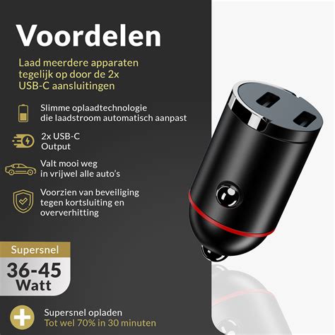 Surge 45W Autolader Met USB C Aansluiting