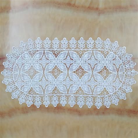 레이스 코스터 플레이트 보울 절연 패드 중공 자수 플레이스 매트 머그잔 다이닝 커피 컵 테이블 홈 데코 타원형 플레이트 매트 Pw18