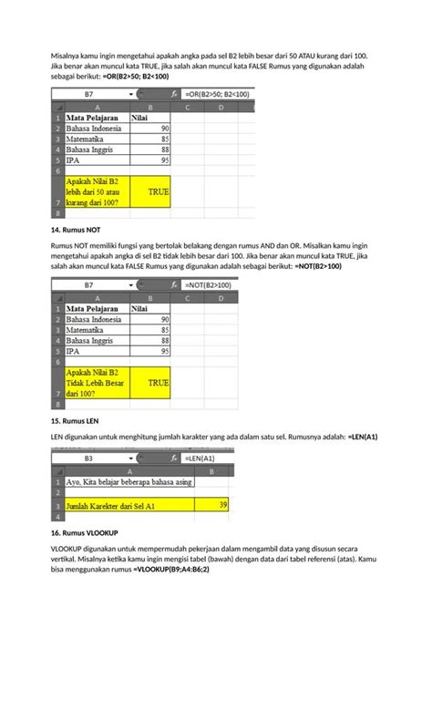 Metode Penggunaan Rumus Dalam Aplikasi Exceldocx