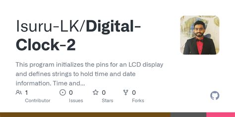 Github Isuru Lkdigital Clock 2 This Program Initializes The Pins