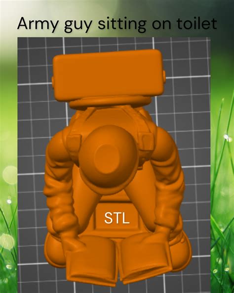 👨 Army Man Plastic Toy Reading Book While On Toilet Army Man Figure