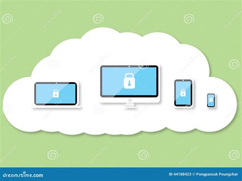 Security Technology Cloud Background Stock Illustration Illustration