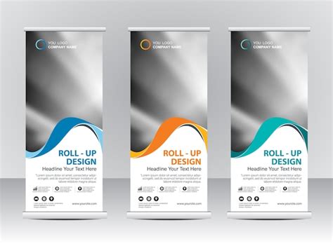 배너 스탠드 템플릿 디자인 롤업 프리미엄 벡터