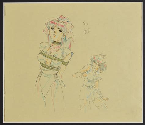 Toshio Maeda La Blue Girl Shusei Genga à La Mine De Plomb Et Crayons