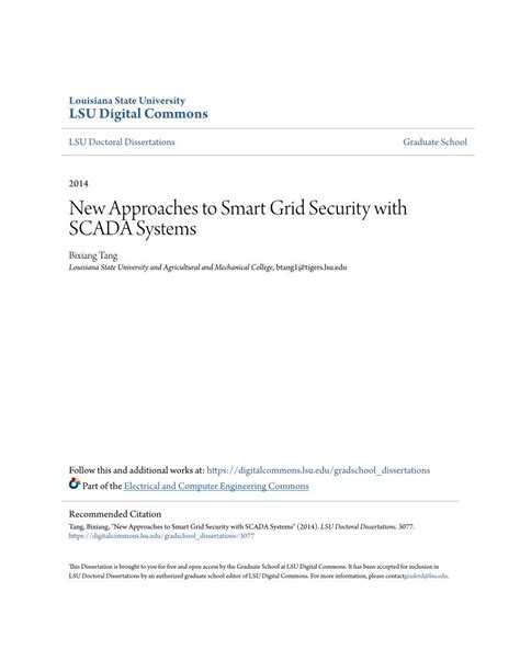 Pdf New Approaches To Smart Grid Security With Scada Systems