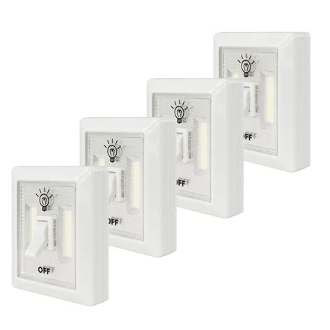 Litezall Cordless Cob Led Wireless Mini Light Switch 4 Pack For Wall