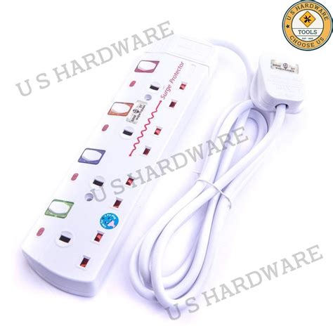 [sirim]white Series 4 Way Surge Protector Sleek Portable Extension