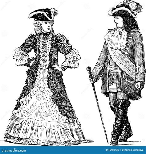 Noble people stock vector. Illustration of feathers, couple - 46483438