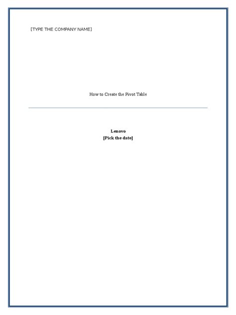 how to create the pivot table pdf computer data computing