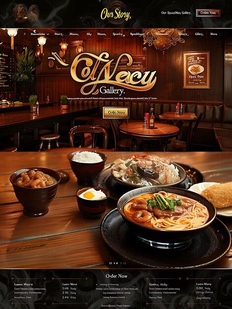 Premium Photo Congee With Parallax Scrolling Traditional Layout Brown And Chinese Food Website