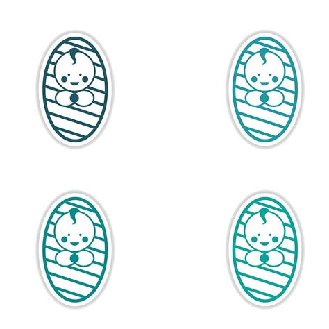 흰색 배경 벡터에 스티커 신생아 소년의 집합 Eps Ai Uidownload