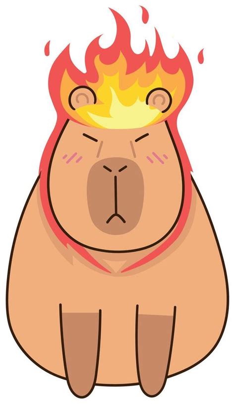 Capybara Sticker Is Cute Emotion Of Anger Rage 54035461 Vector Art