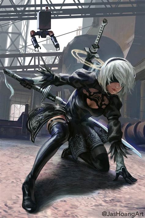 2B 插画师Jas的尤尔哈2号B型插画图片 BoBoPic