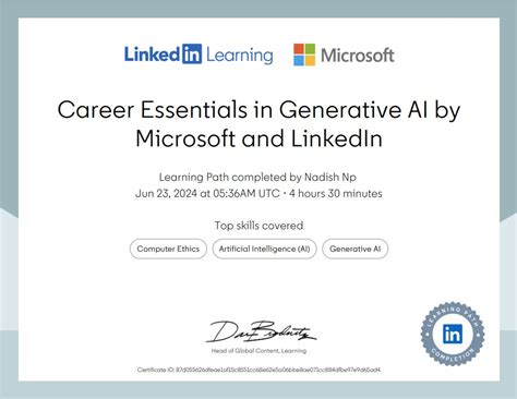 Completed Generative Ai Course By Microsoft And Linkedin Nadish Np Posted On The Topic Linkedin