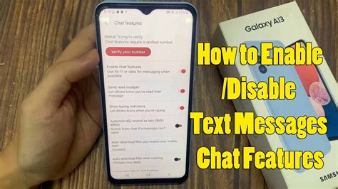 Samsung Galaxy A13 How To Enable Disable Text Messages Chat Features Youtube
