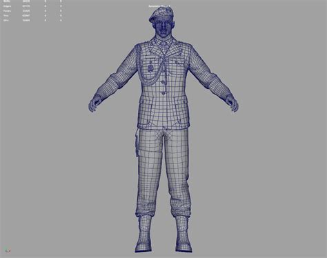 Artstation Military Officer Uniform Suit Game Assests Marmoset