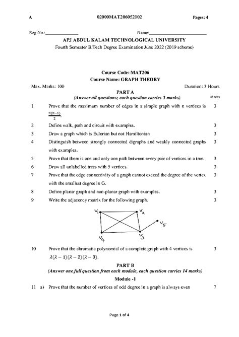 Mat206 Qp Mat 206 Question Paper 02000mat Course Code Mat 206
