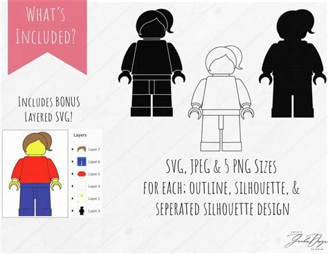 Building Brick Woman SVG Building Block Person Svg Toy Bricks Svg Block Man SVG Printable