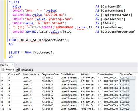 Sql Server 2022 How To Generate Sample Table Using Generateseries
